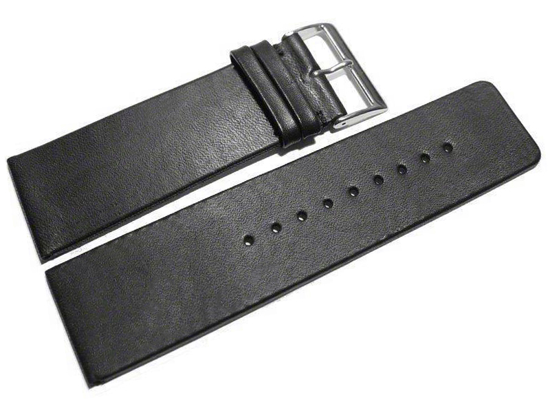 Watch strap - genuine leather - without stitching - black - 30, 32, 3