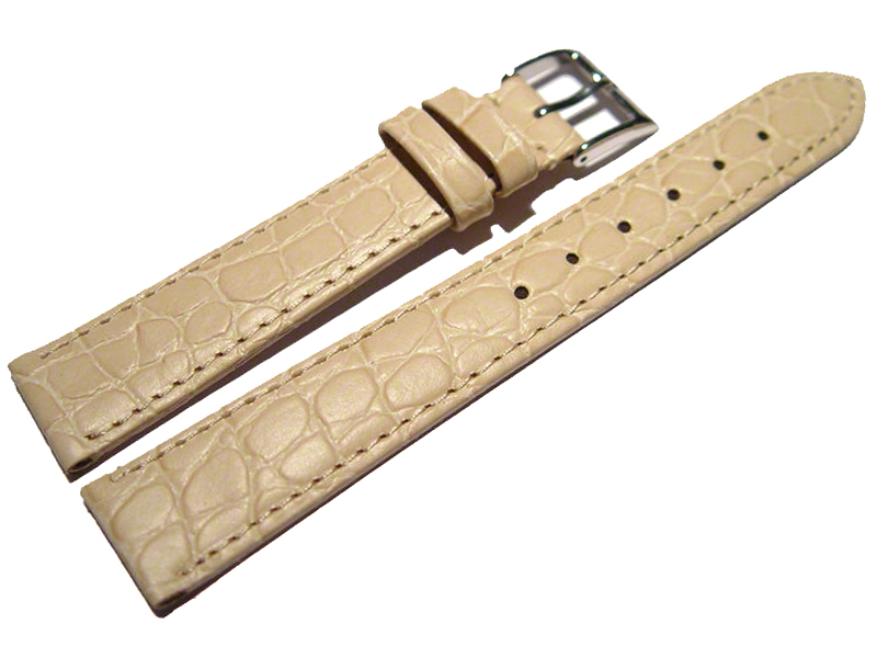 Watch strap - genuine leather - Safari - sand coloured 12mm 14mm 16mm