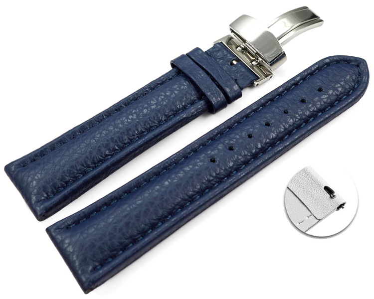 Quick Release Watch Strap Deployment Clasp Genuine leather Grained da