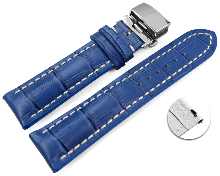 Quick Release Watch strap Butterfly Genuine leather strong padded Cro